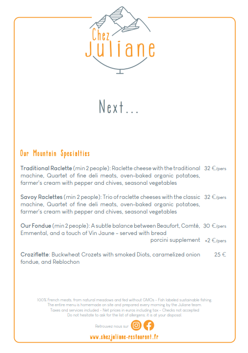 Accueil - Chez Juliane restaurant